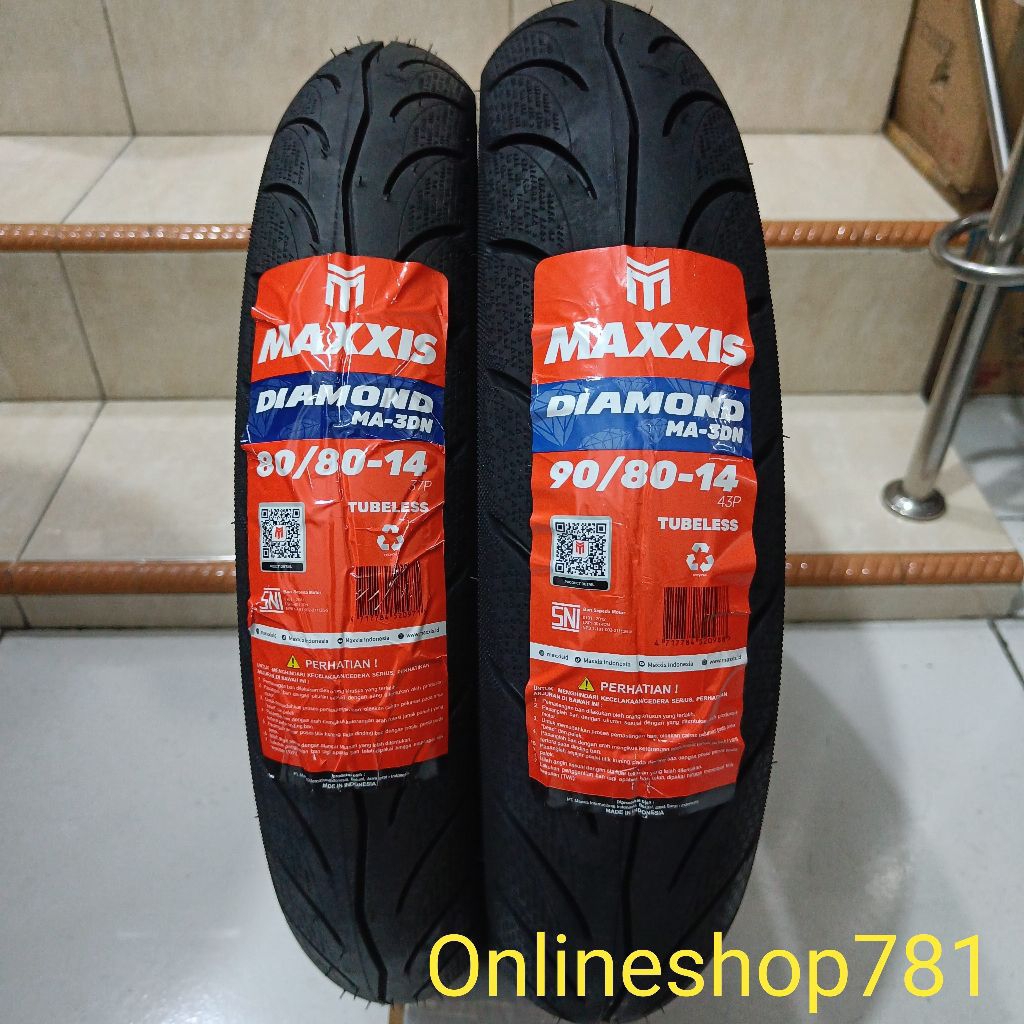 Jual BAN TUBELESS 80/80-14 & 90/80-14 MAXXIS DIAMOND MA-3DN (+PENTIL ...