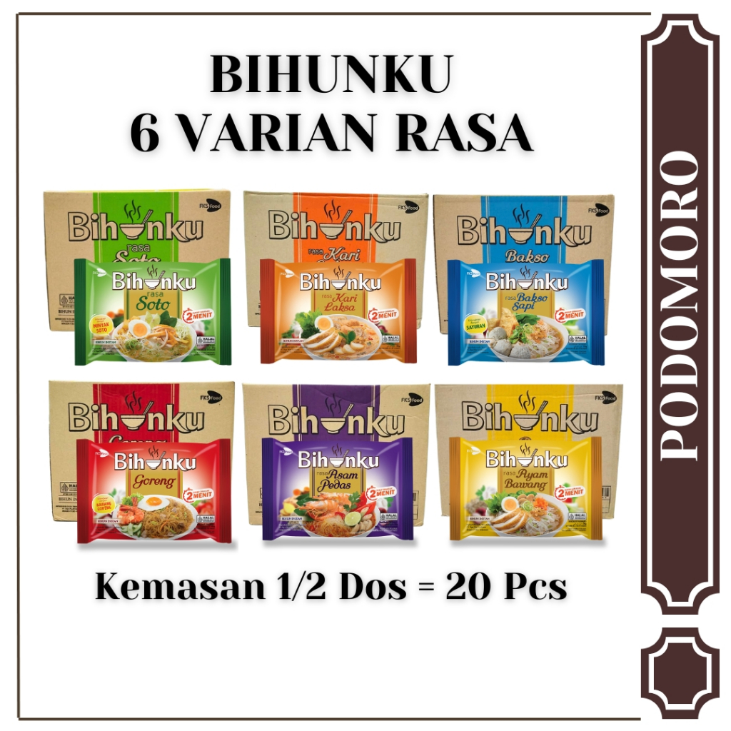 Jual Bihunku 20 Pcs - 6 Varian Rasa - Rasa Soto Bakso Sapi Asam Pedas ...