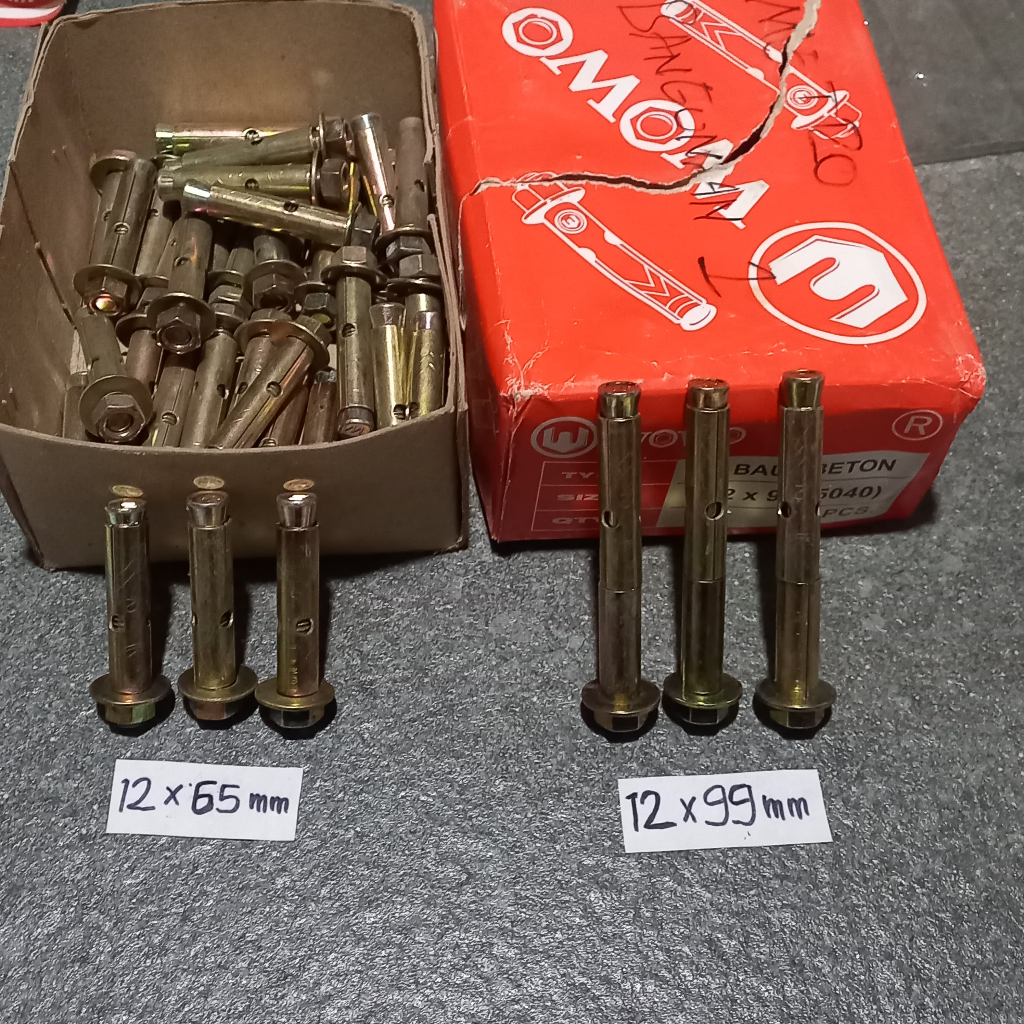 Jual Dinabolt Baut Beton Warna Kuning M12 12x65 12x75 12x99 Merk Wowo ...