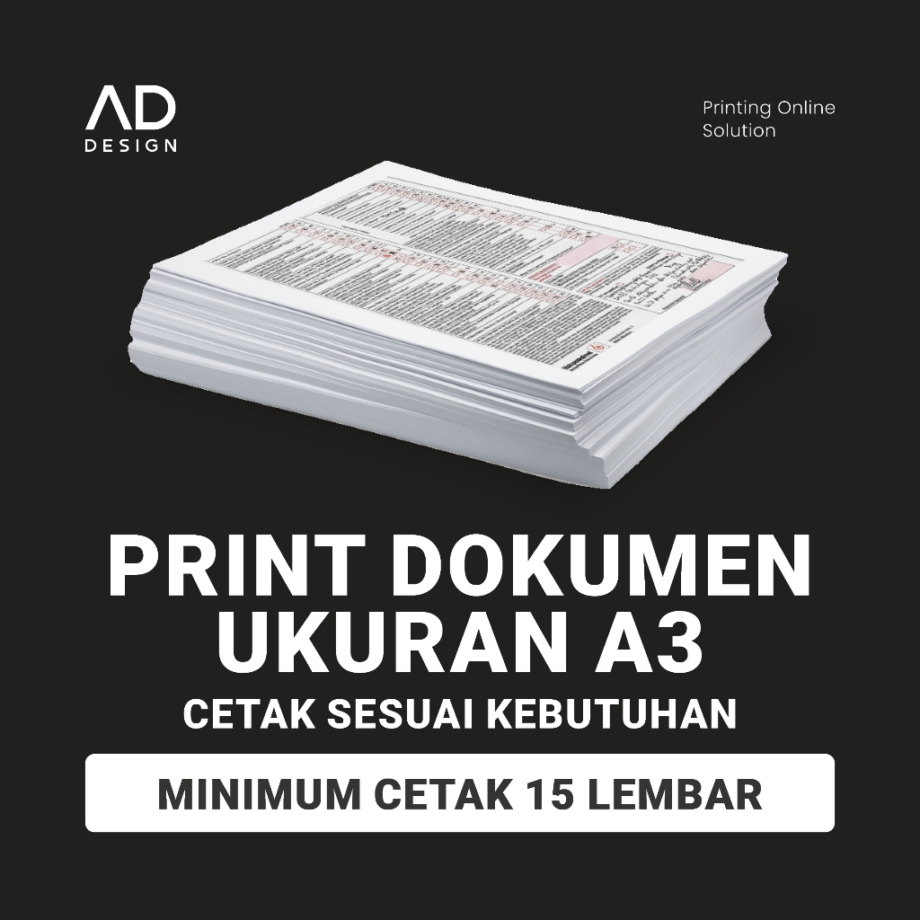 Jual PRINT DOKUMEN, CETAK DOKUMEN UKURAN A3 BAHAN HVS 100 GSM | Shopee ...