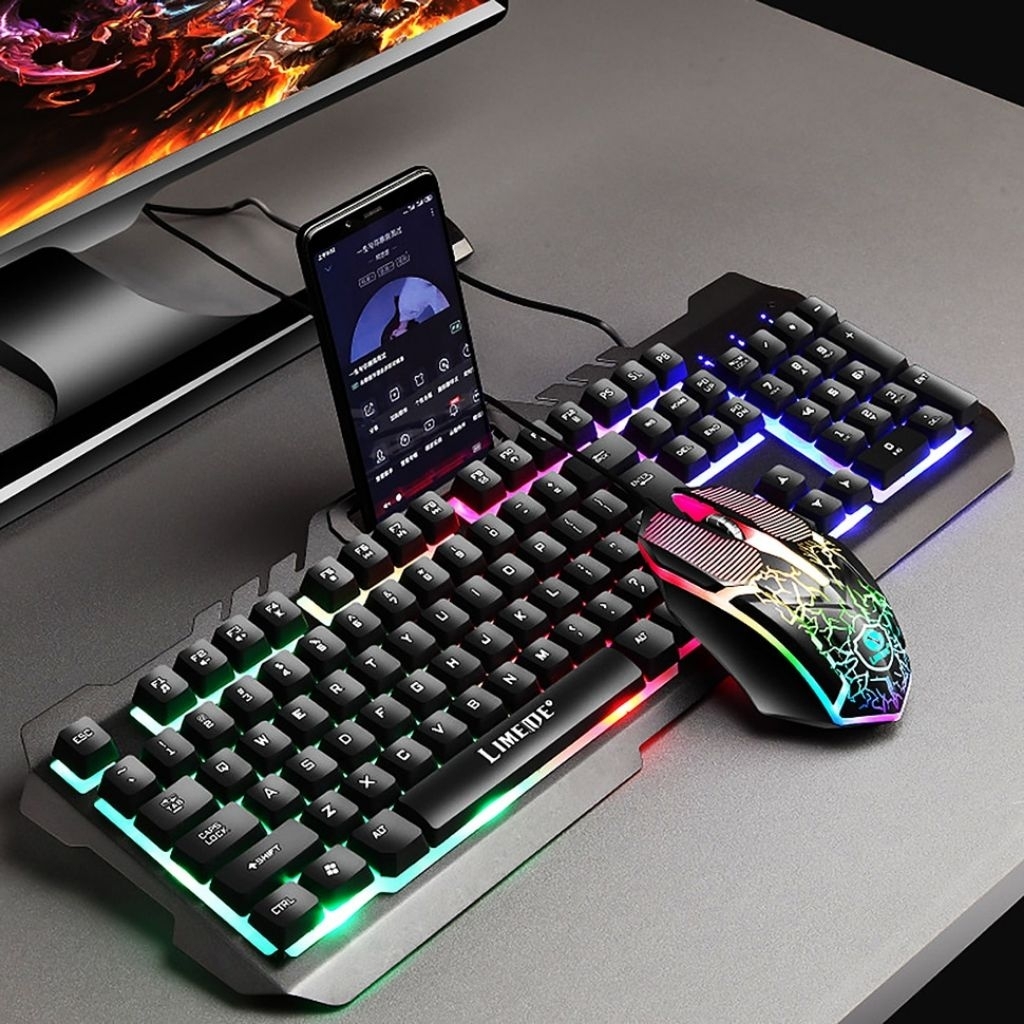 Jual LIMEIDE Combo Keyboard Gaming RGB with Mouse and Holder Smartphone ...