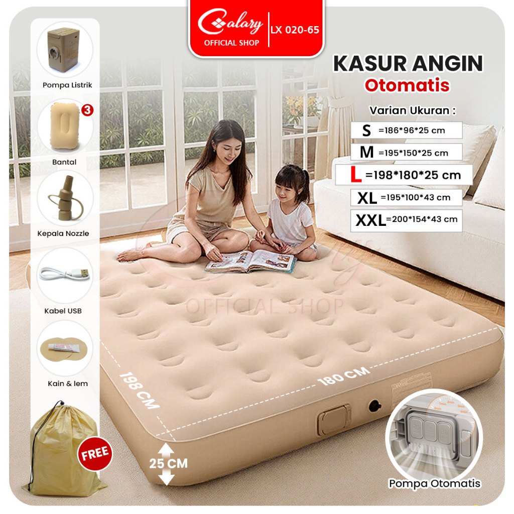 Jual SPEEDS Kasur Angin Tiup 200x154x43cm Camping Rumahan Multifungsi ...