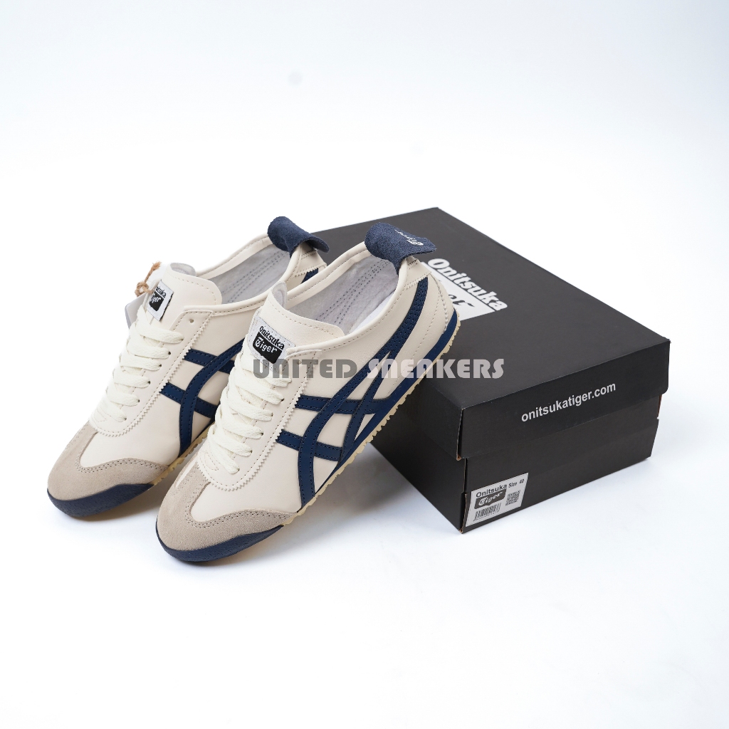 Jual Sepatu Onitsuka Tiger Mexico 66 Deluxe Cream Navy Sneakers Casual Pria Wanita Japanese ...