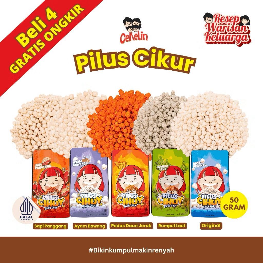 Jual CEKELIN Cemilan snack Pilus cikur - Isi 50gr Beli 4 Gratis Ongkir ...