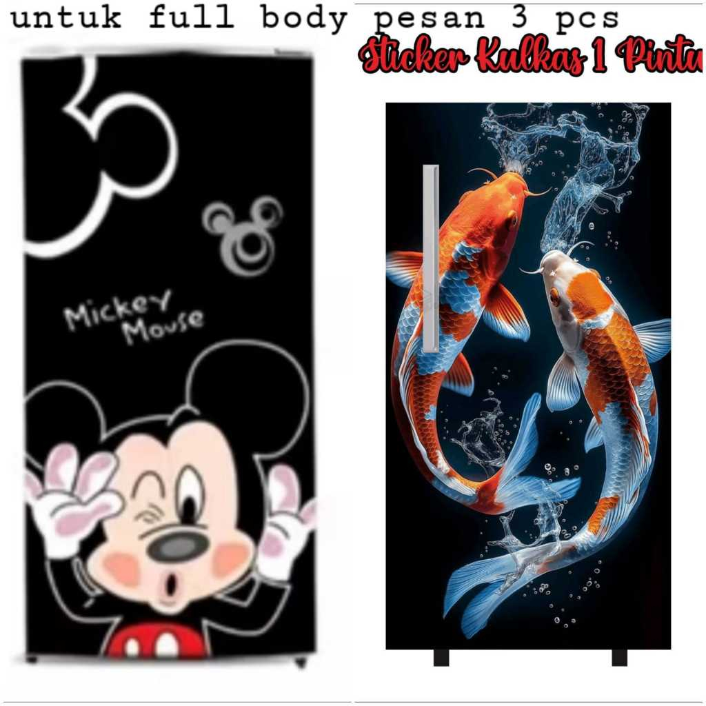 Jual STIKER KULKAS 1 PINTU MOTIF KERAKTER MIKIMOS dan IKAN TERMURAH DAN ...