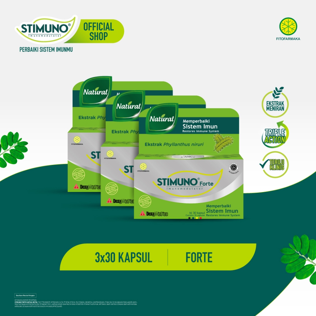 Jual Stimuno Forte 30 Kapsul Suplemen Imun Herbal | Triple Pack ...