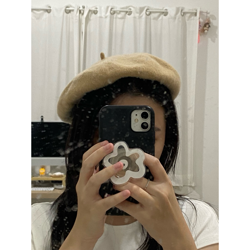 Jual Topi Baret Selebgram Kupluk Beret Beige Hat Topi Fashion Korea ...