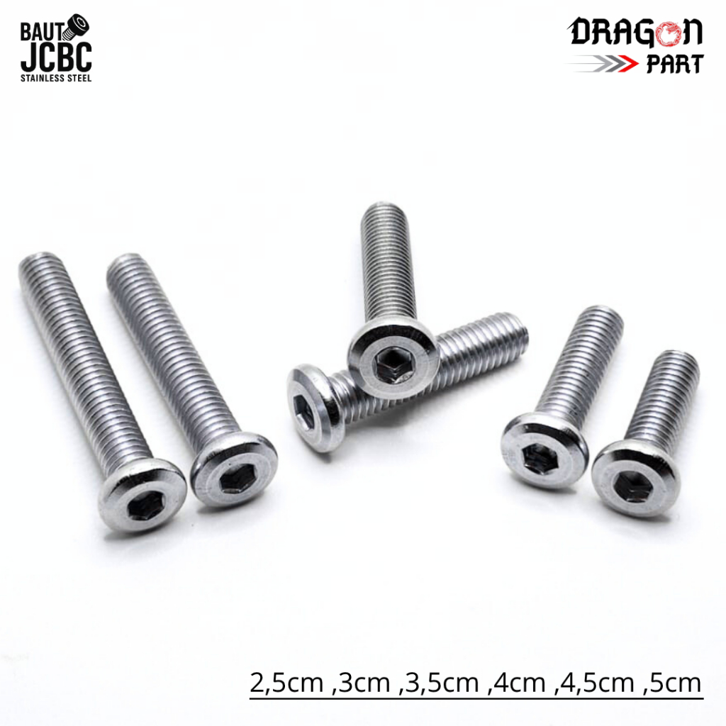 Jual BAUT L 12 STAINLESS JCBC M8 DRAT 12 | Panjang 2,5CM - 6CM | Baut ...
