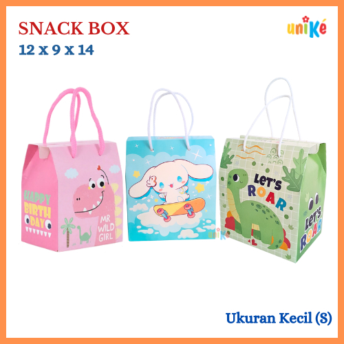 Jual Kotak SNACK BOX Ulang Tahun / Gable Box Tali Motif Bingkisan ...