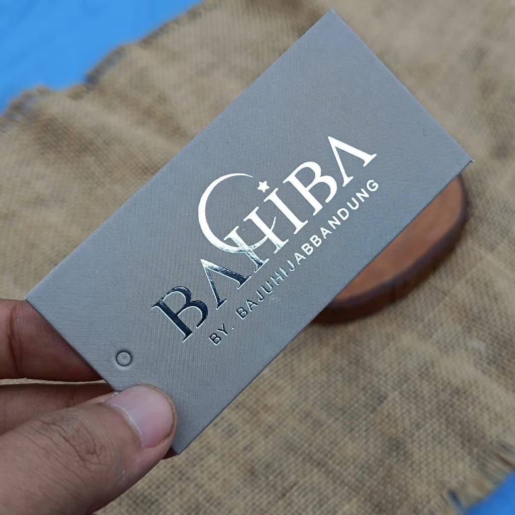 Jual (FREE DESIGN) Label hang tag baju hot print/foil embose full ...