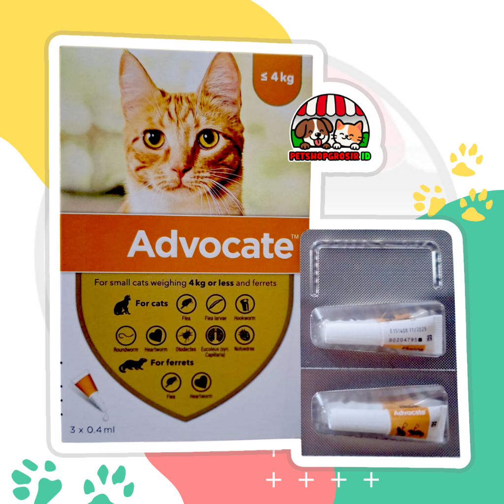 Jual Advocate - Cat / Ferrets - up to 4kg obat kutu untuk kucing ...