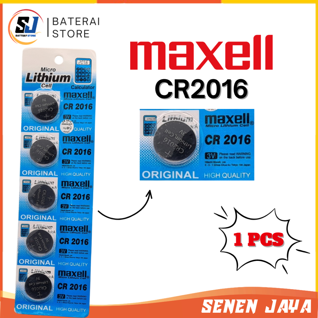 Jual BATERAI CR2016 3V Murah Batre Kalkulator CR2025 ORIGINAL MAXEL ...