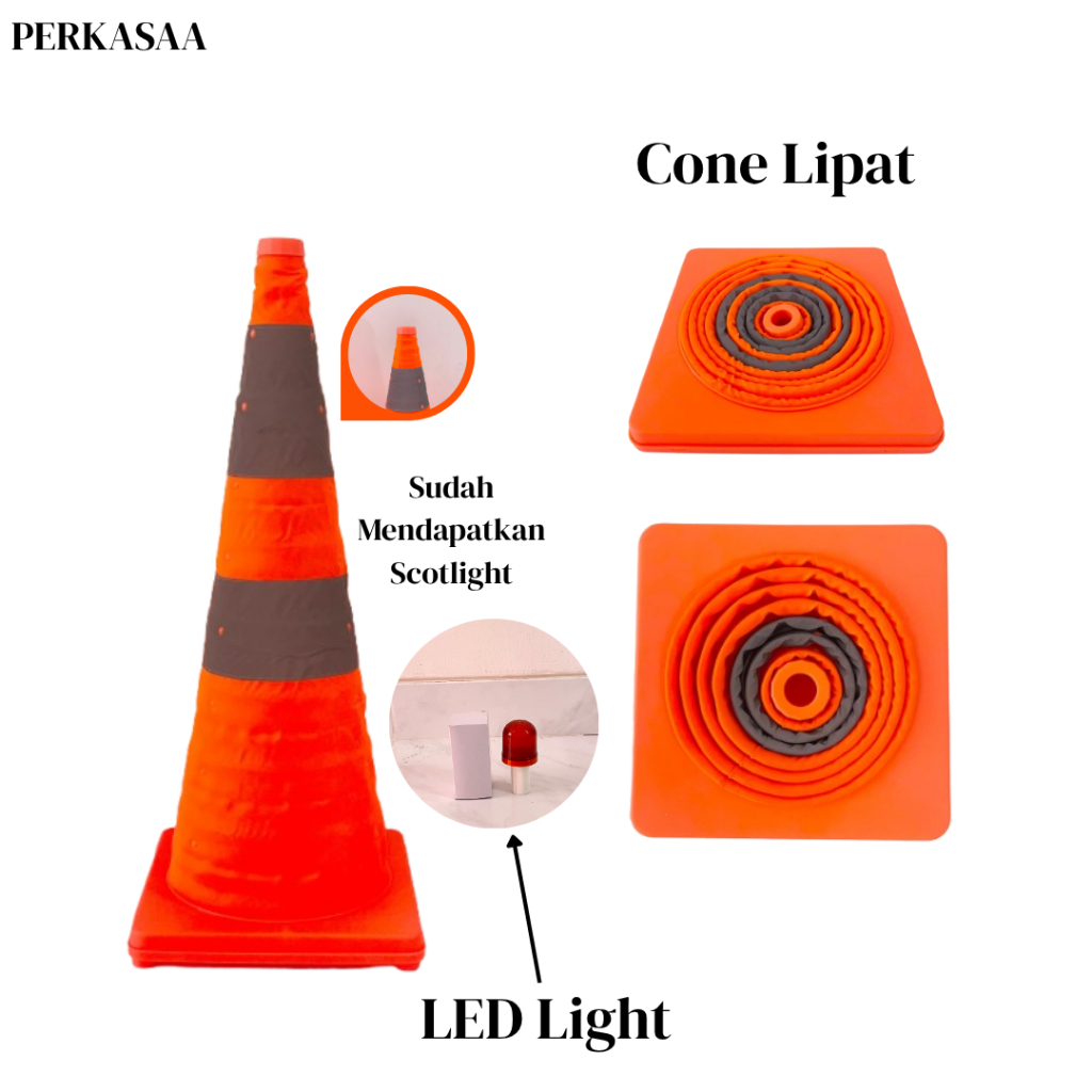 Jual Foldable Traffic Cone Emergency 45 cm / 70 cm / Kerucut Lalu Lintas Lipat | Shopee Indonesia