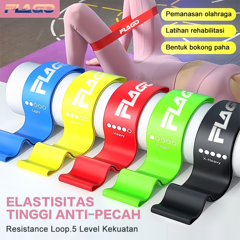 Jual FLAGO Resistance Bands Alat Fitness 1 Set 5pcs Elastis Fitness ...