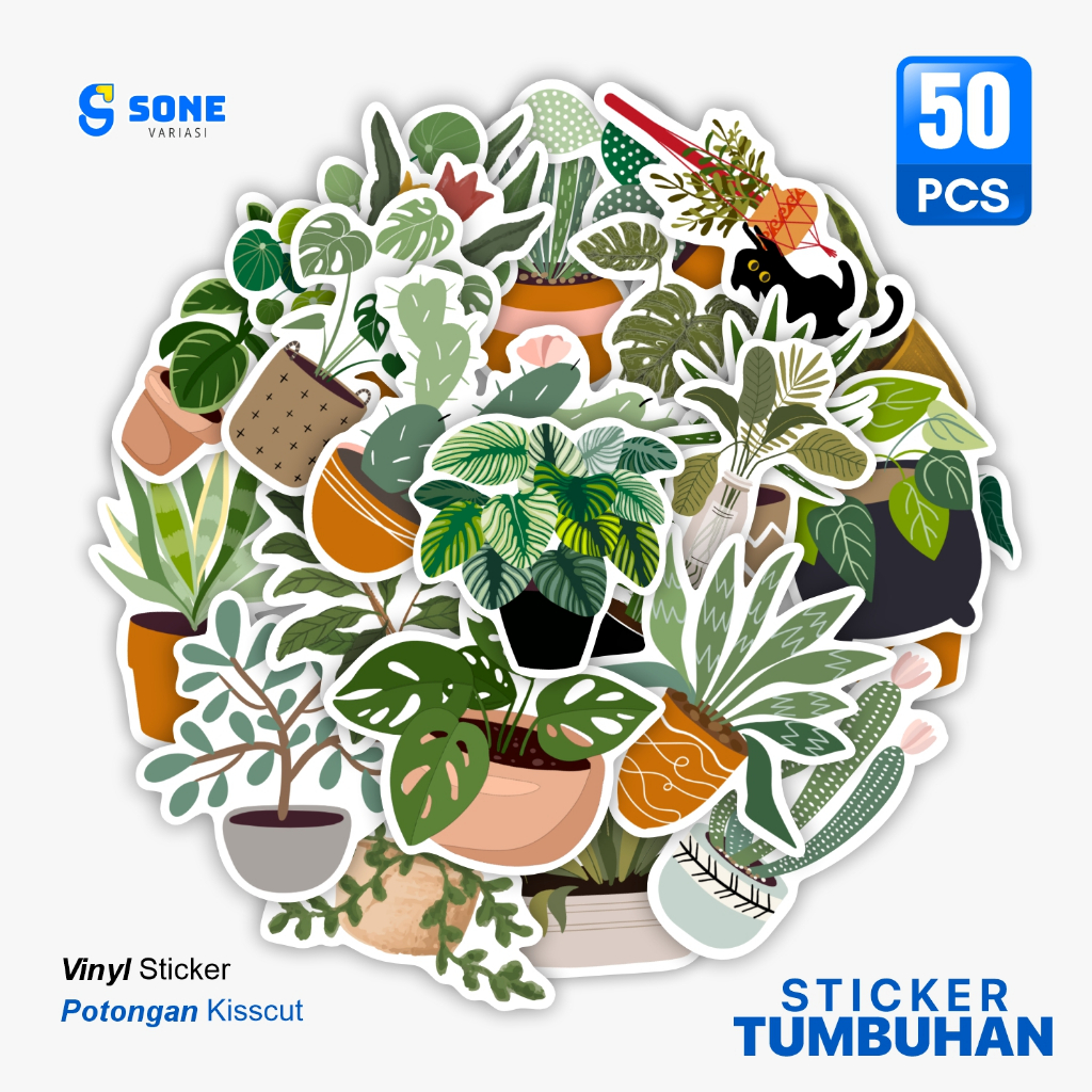 Jual Sticker Pack TUMBUHAN / Stiker Kartun Anak Paper Vinyl Deco Buku ...