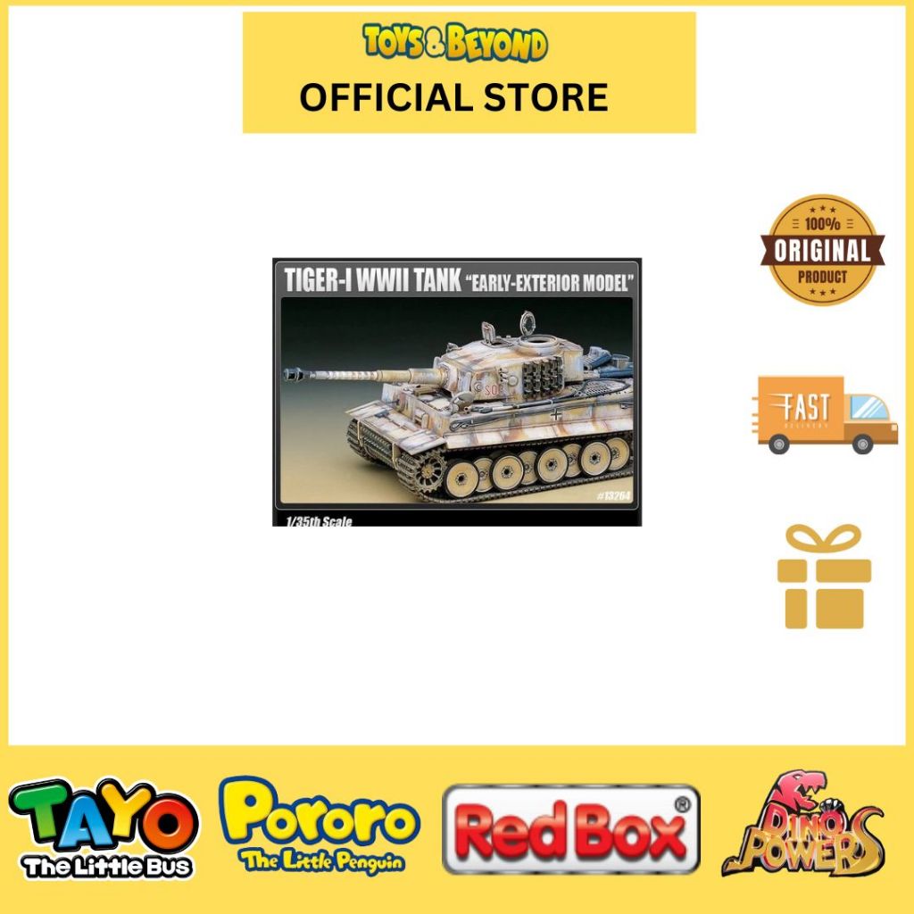 Jual MOKIT ACADEMY 1/35 TIGER-I WWII TANK "EARLY-EXTERIOR MODEL" 13264 ...