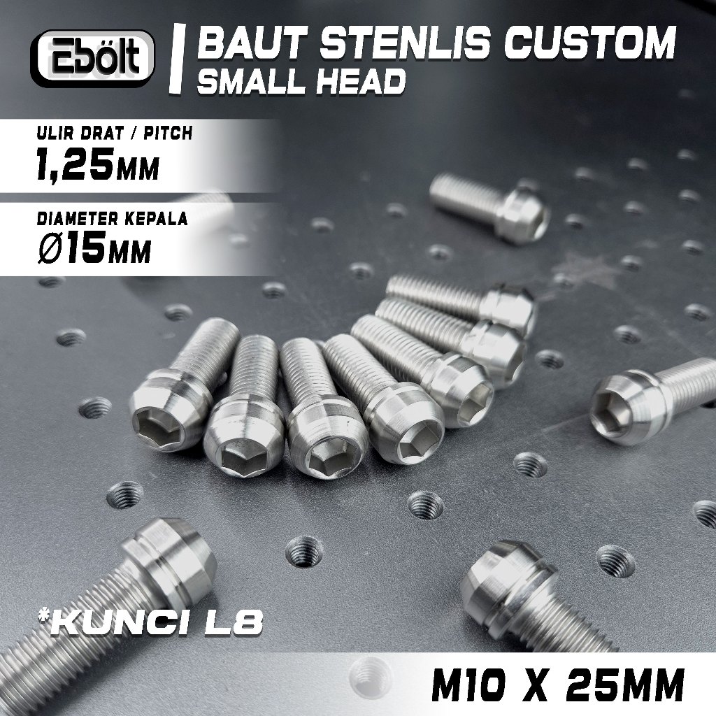 Jual BAUT STENLIS BAUD STAINLESS STEEL CUSTOM SMALL HEAD BAUT STAINLESS ...