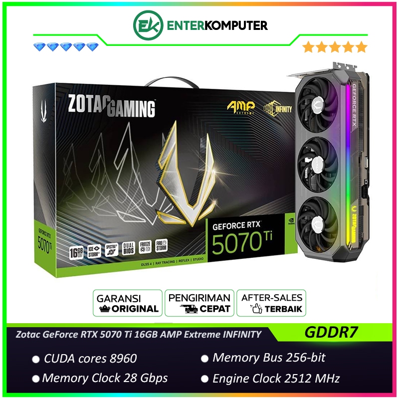 Jual Zotac GeForce RTX 5070 Ti 16GB GDDR7 AMP Extreme INFINITY | Shopee ...