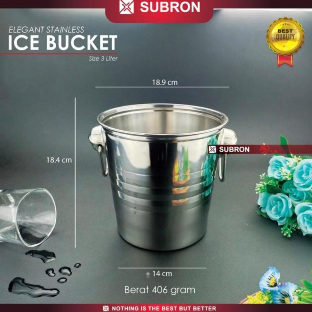 Jual Subron Ice Bucket / Wine Bucket 3 Liter Wine Bucket Stainless ...