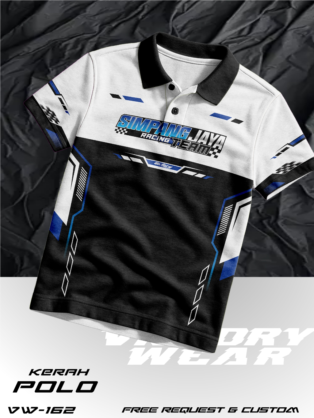 Jual JERSEY KAOS RACING CUSTOM NAMA TULISAN POLO KERAH KANCING V-NECK ...