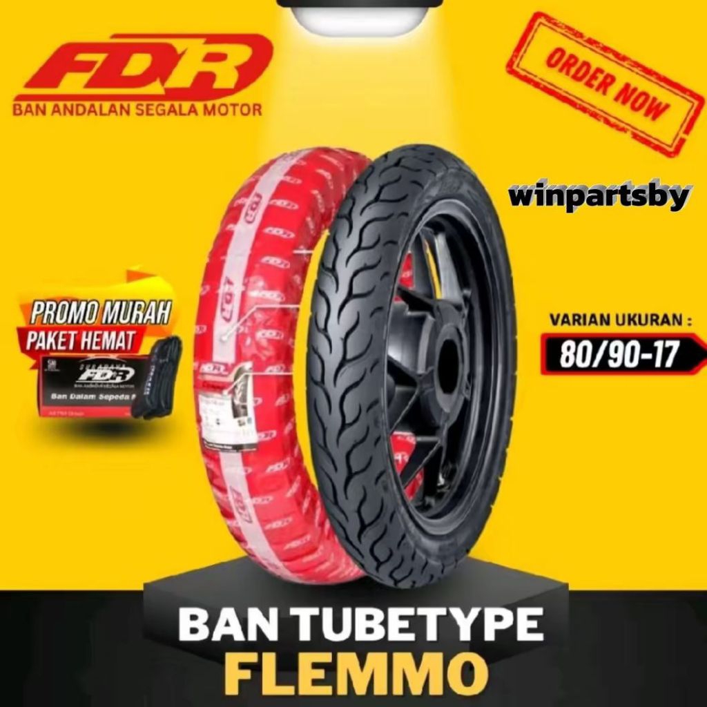 Jual Ban Luar Tidak Tubles FDR Fleemo Ring17 80/90 | Shopee Indonesia