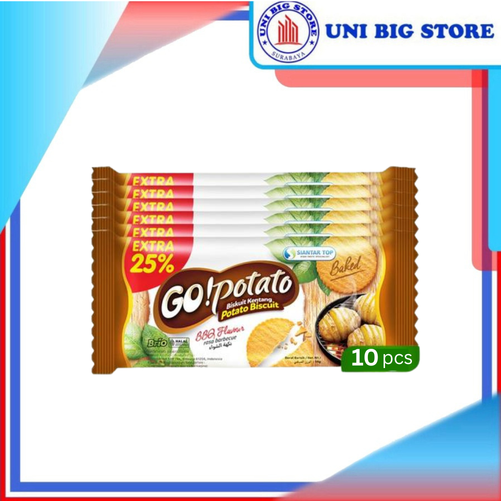 Jual Brio Go Potato BBQ Biscuit Renceng 10+1 pcs x 14 gr GoPotato ...