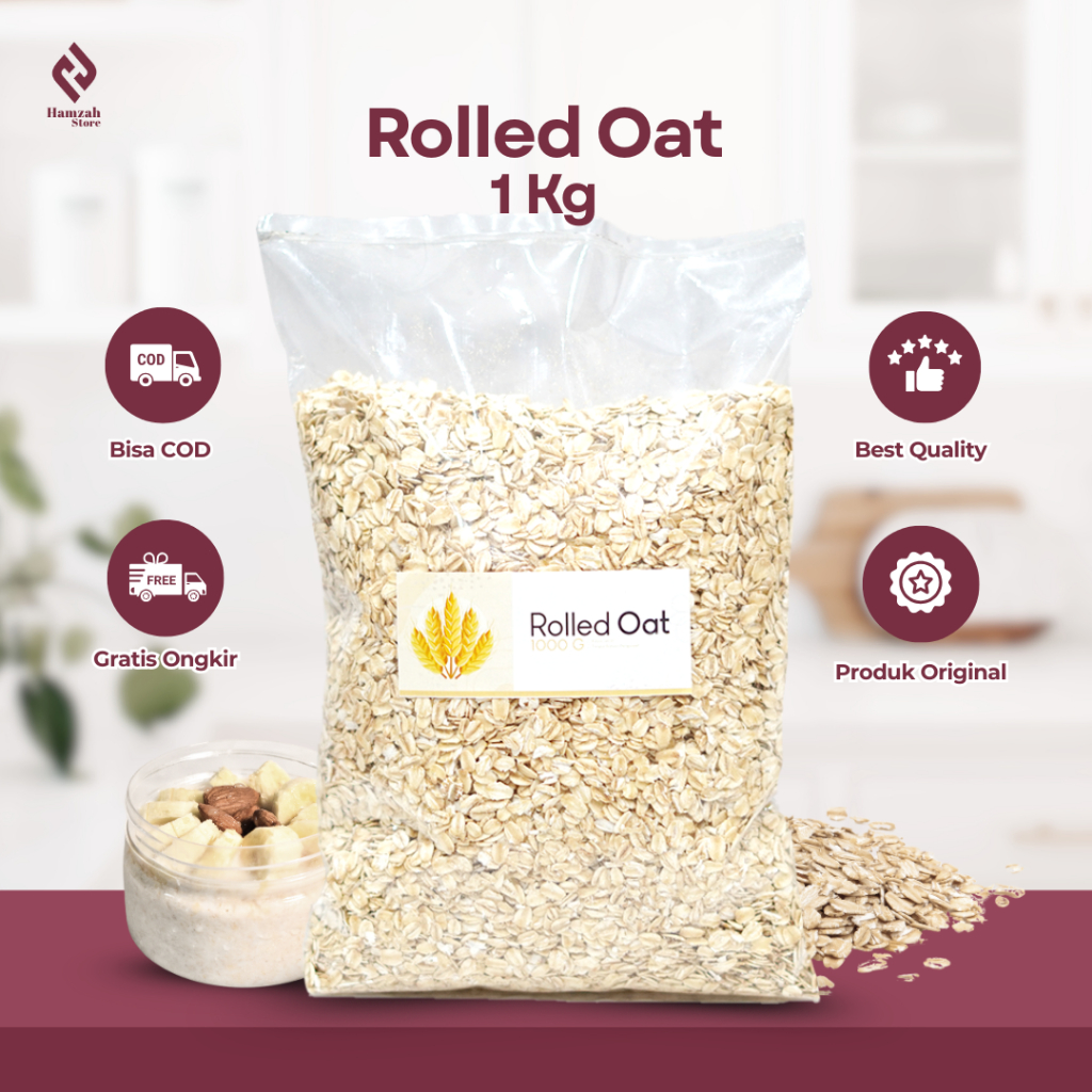 Jual Rolled Oat 1 Kg / Gandum Utuh / Oatmeal Premium | Shopee Indonesia