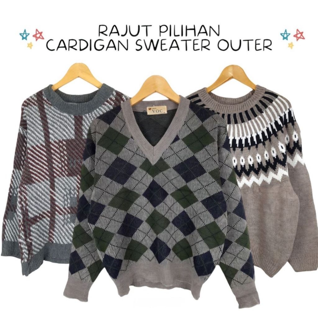 Jual (Pilihan 4) Outer Cardigan Sweater Rajut Tebal Unik Murah | Shopee ...