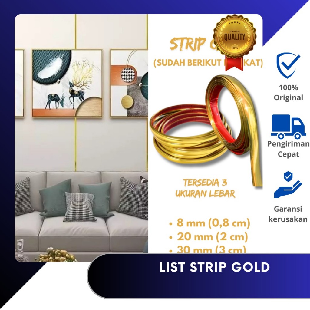 Jual LIST STRIP GOLD SOFA / AKSESORIS LIST EDGING SOFA / LIST STRIP ...