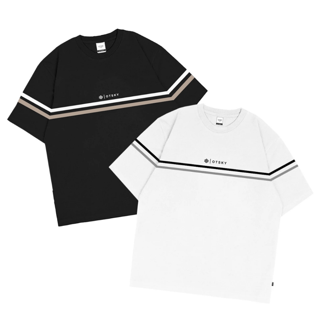 Jual Otsky Kaos Pria Ft Two Line Cotton 24s Pendek Basic Cotton 24s (V ...