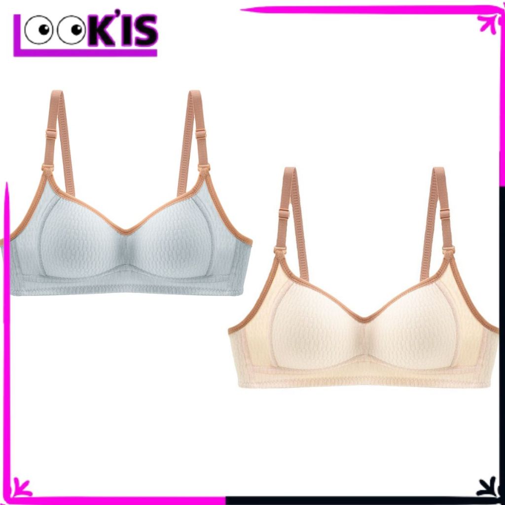 Jual LOOKIS Bra Sport Wanita 7066 Motif Garis Lurus Tanpa Kawat Bh Push ...