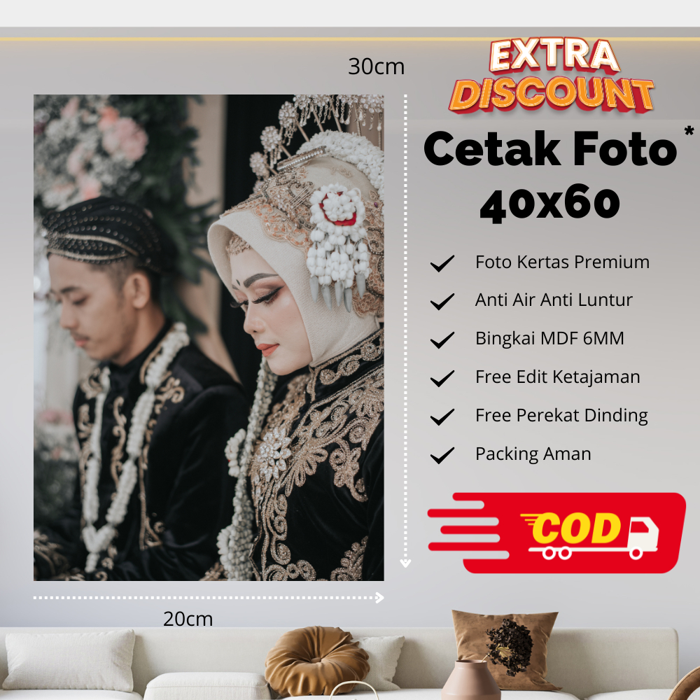 Jual Sameday CETAK FOTO Jumbo 40X60 PLUS BINGKAI MDF FRAMLES FULL LIST ...