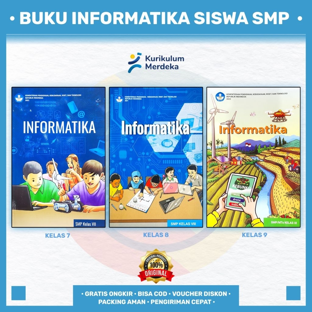 Jual Buku Informatika TIK Kelas 7, 8, 9 SMP Kurikulum Merdeka KURMER | Shopee Indonesia