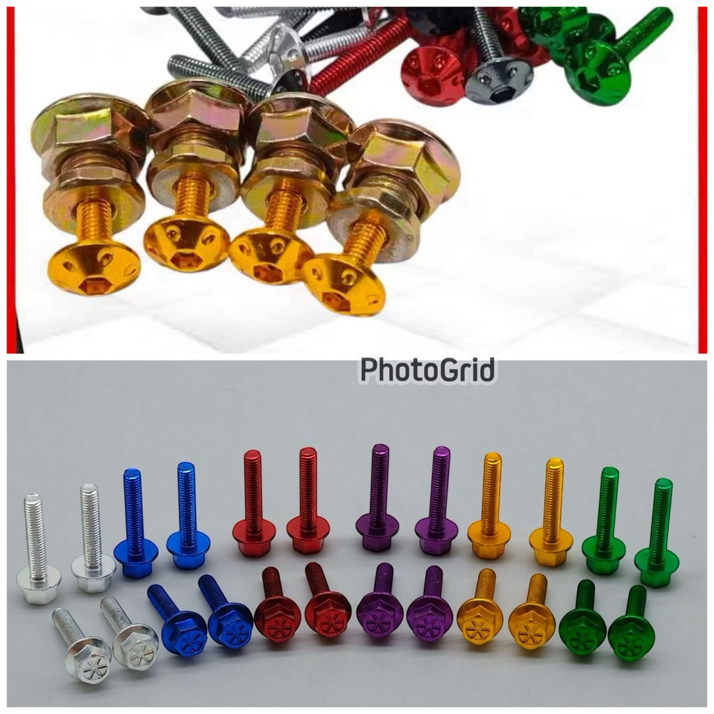 Jual BAUT PROBOLT VISOR MODEL BINTIK PLUS BAUT ANTI JEBOL NMAX AEROX ...