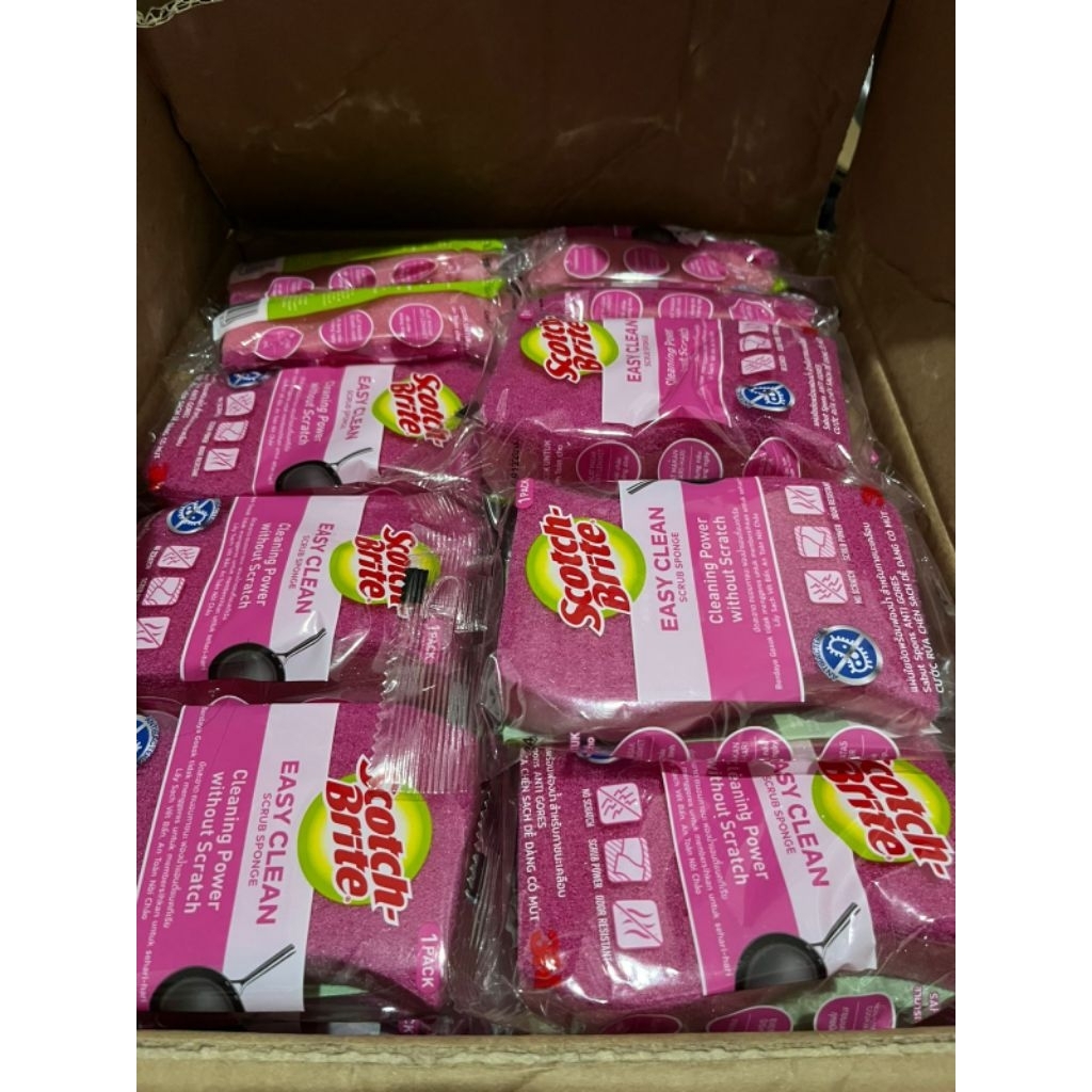 Jual 3M Scotch Brite Easy Clean spons anti gores || isi 50pcs ...