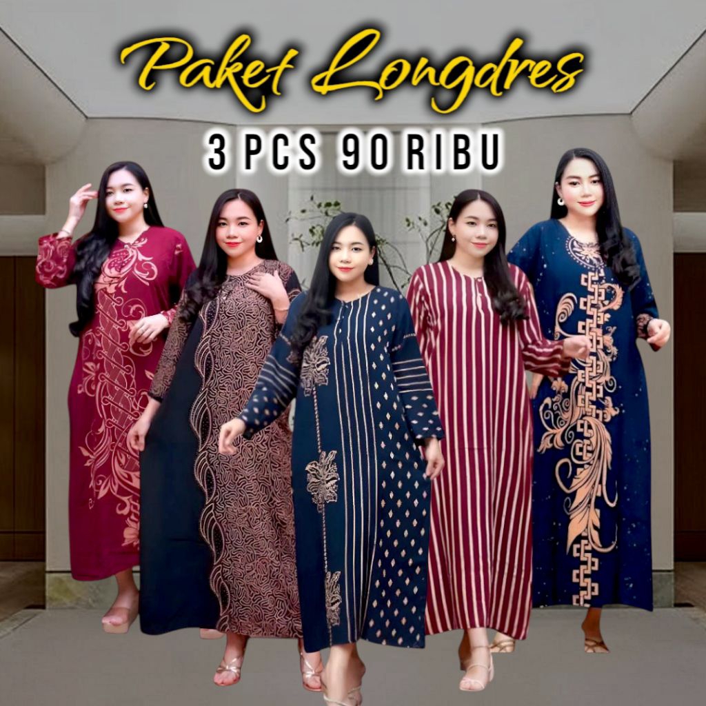 Jual LONGDRRESS Daster lengan panjang | BATIK-KU busui bahan adem ...