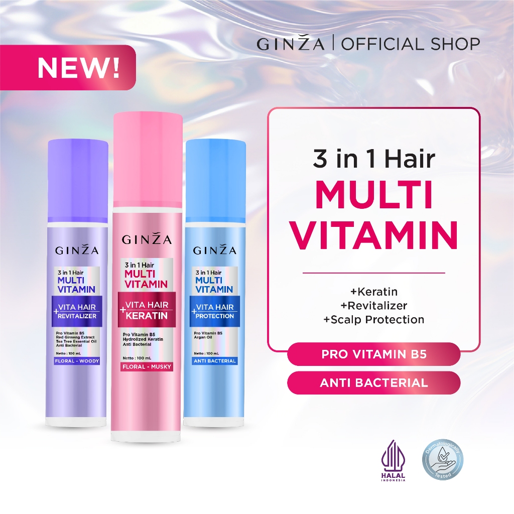 Jual Ginza 3 in 1 Hair Multi Vitamin | Perfume Vitamin Hair Mist 100ml ...