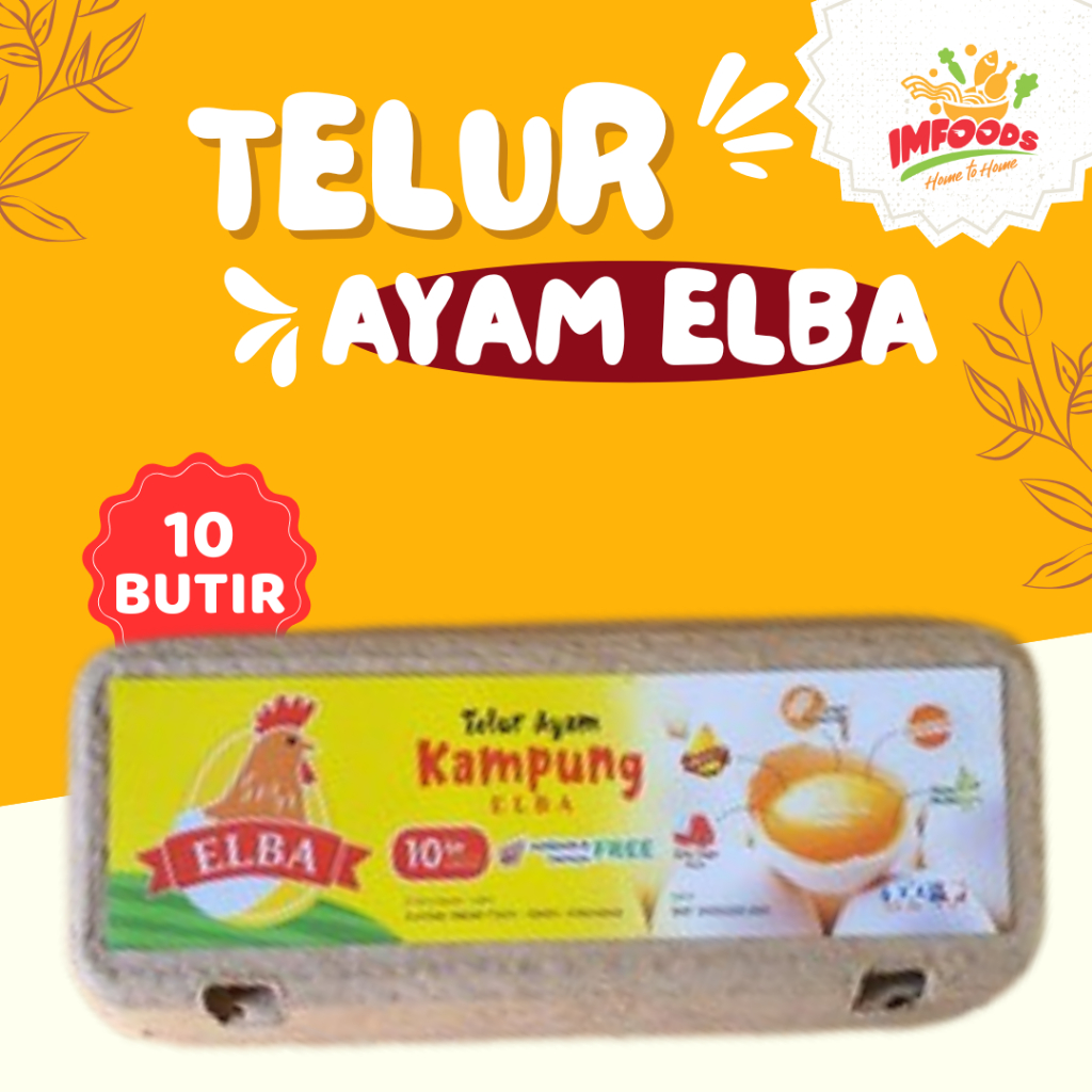 Jual Telur ayam kampung 10 butir / Cap Elba / omega 3/ Telur ayam ...