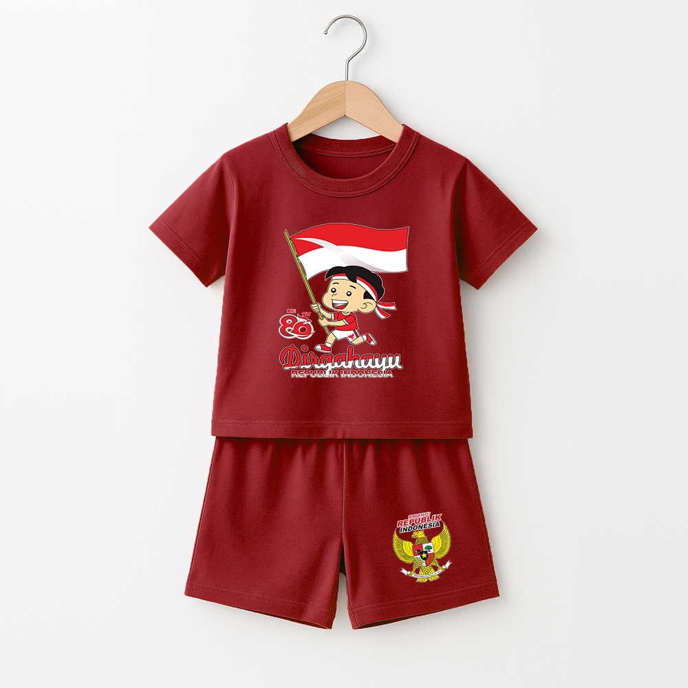 Jual Setelan Baju Anak Laki-laki Kaos Kemerdekaan 17 Agustus RI Ke-80 ...