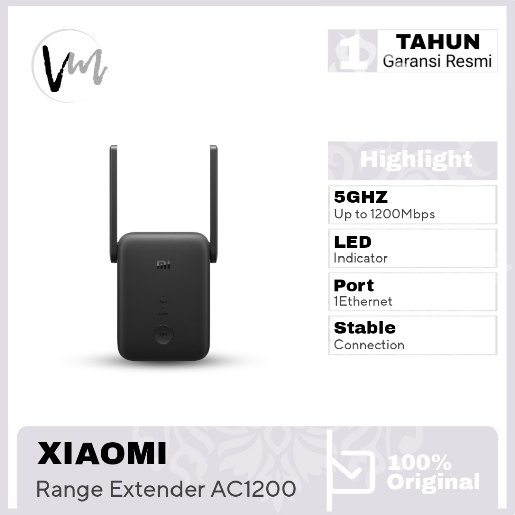 Jual Xiaomi WiFi Range Extender AC1200 Dual Band Penguat sinyal 2.4GHz ...