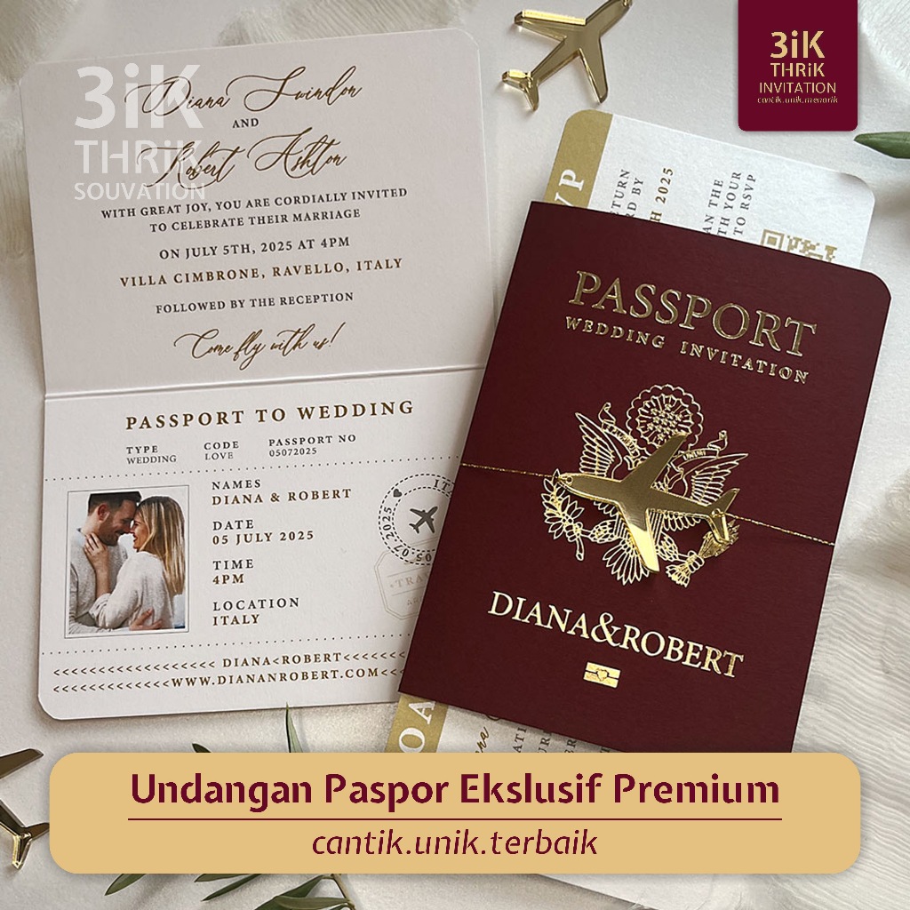 Jual Undangan Pernikahan Paspor Wedding Premium Passport Invitation ...