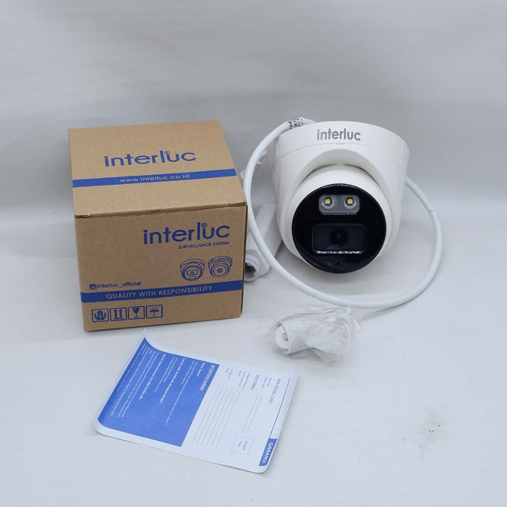 Jual INTERLUC IP Camera 4MP Colorvu Audio Indoor EG108 IP40CV2 POE+MIC ...