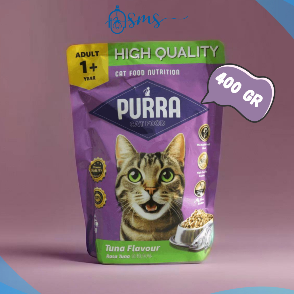 Jual PURRA Cat Food Tuna Flavour 400gr – Makanan Kucing Kering Bergizi ...