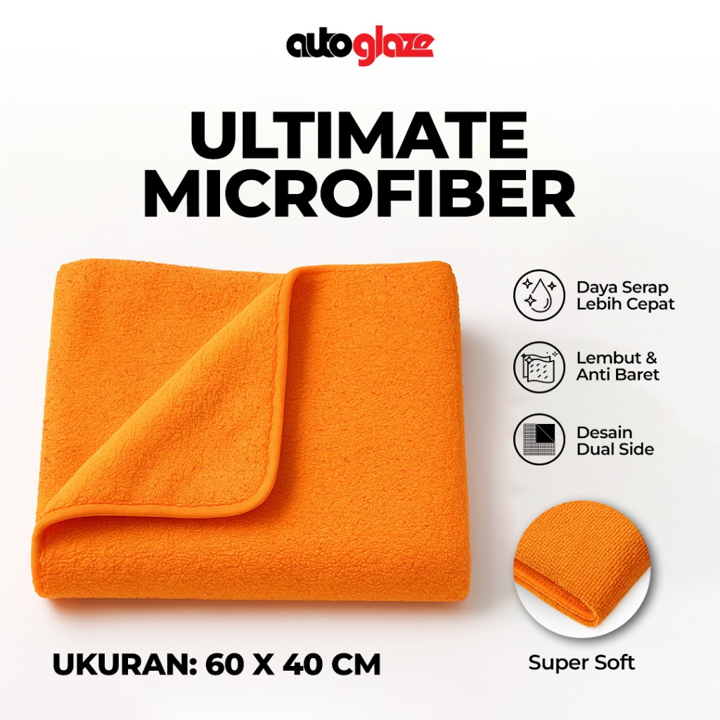 Jual Kain Microfiber Orange Autoglaze | Mikrofiber Penyerap Super ...