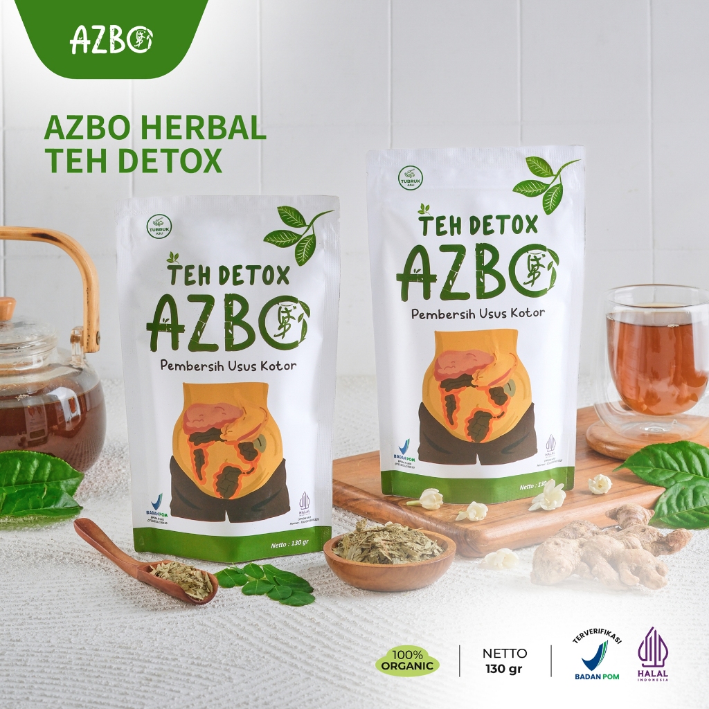 Jual AZBO Teh Detox Pembersih Usus Kotor - 1 Pouch [Isi 130 Gram ...