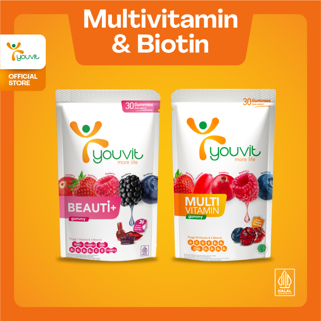 Jual Youvit Beauti+ dan Multivitamin Dewasa 30 Hari untuk Vitamin Rambut Rontok & Jaga Imunitas ...