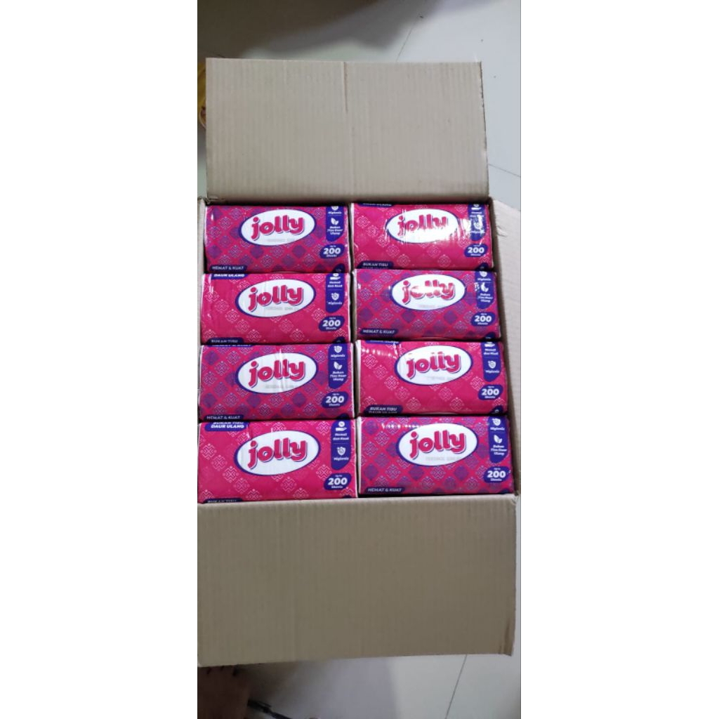 Jual (PAKET 4Pcs) jolly facial tissue 200s halal higienis 100%serat ...