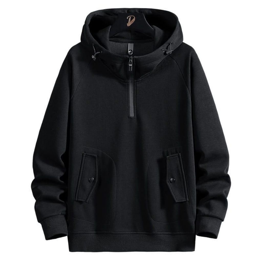 Jual Sweater Hoodie Heavy Gaya Casual Hoodie Zipper Distro Hitam Dengan ...