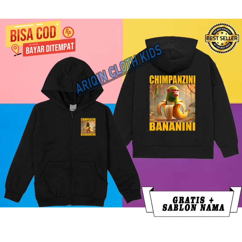 Jual JAKET ANAK ANOMALI CHIMPANZINI BANANINI BANANA MONKEY | Shopee ...