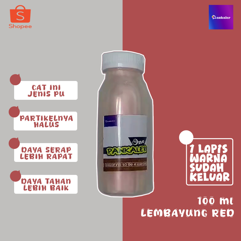 Jual Pankaler Cat Lembayung Merah Red PU Botol 100ml Motor Mobil Paint ...